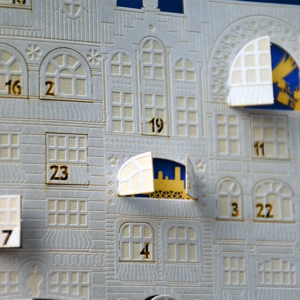 Advent calendar greeting card - White & Blue