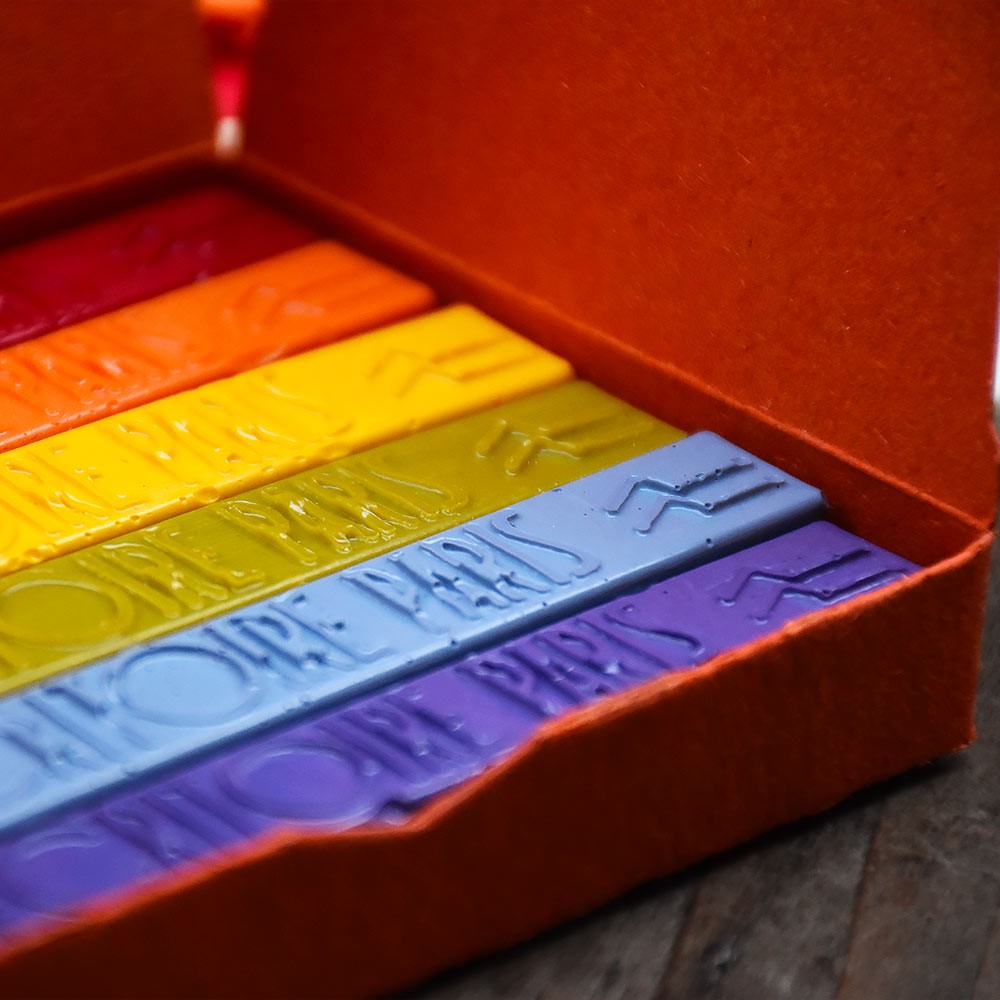 6 Colored and Natural Sealing Wax - Rainbow Set