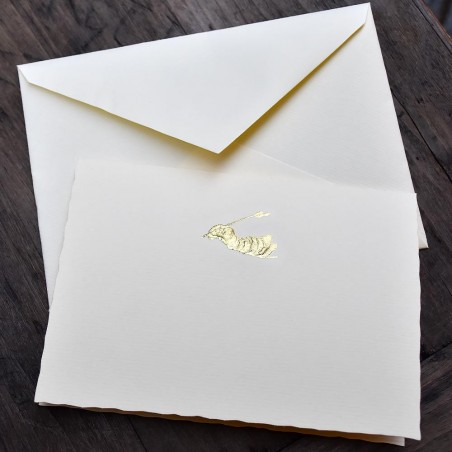 5 Vintage hand embossed cards with matching envelopes