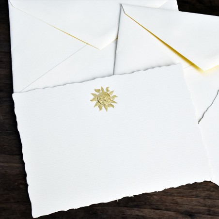 5 Vintage hand embossed cards with matching envelopes