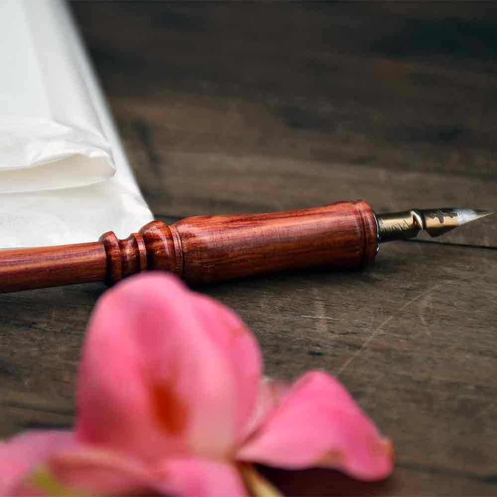 Porte-plume en bois de rose tourné artisanalement en France pour L ...