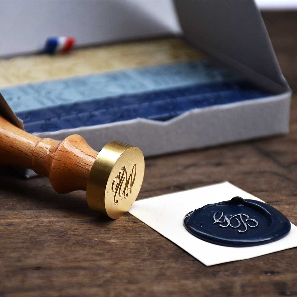 Double Initial - Wax seal stamp to personnalize - Copperplate