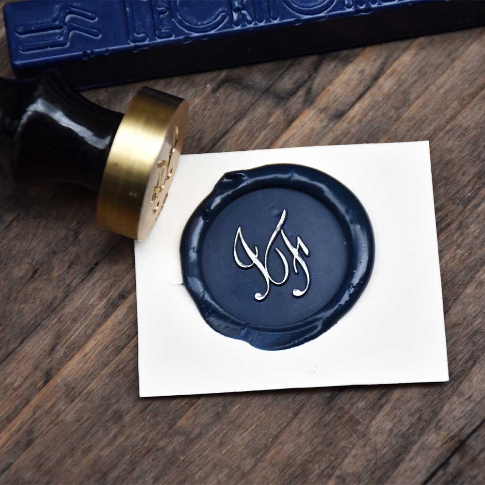 Double Initial - Wax seal stamp to personnalize - Copperplate